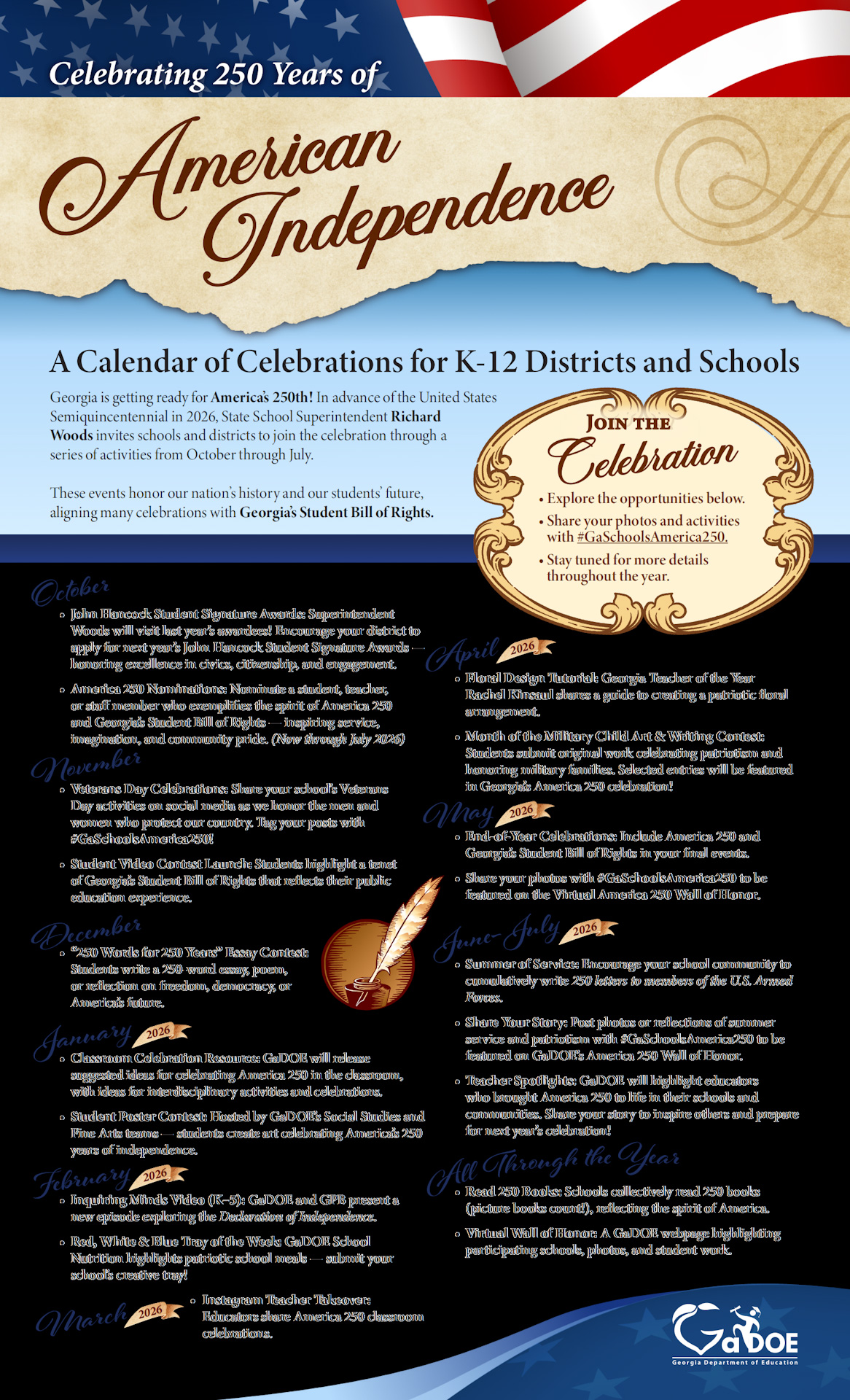 Georgia Department of Education Planning America 250 celebrations ...